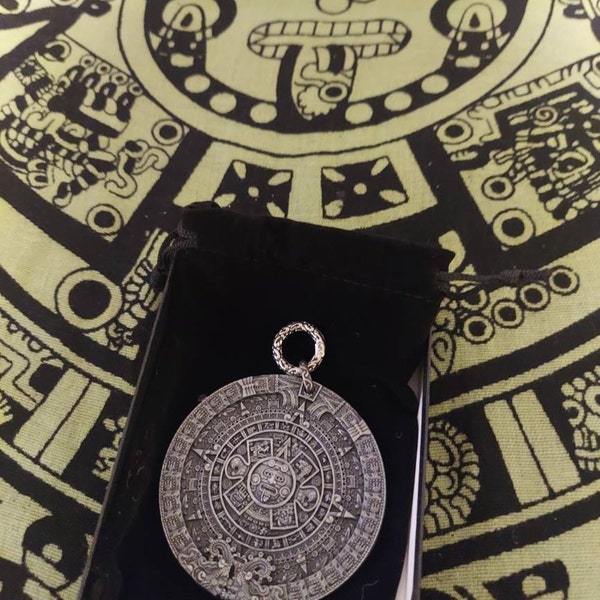 Huge 3 76mm Aztec Calendar Stone Medallion With Antique Bronze ...