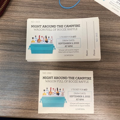 Cooler of Booze Raffle Tickets Cooler Raffle Bucket of Booze Raffle ...