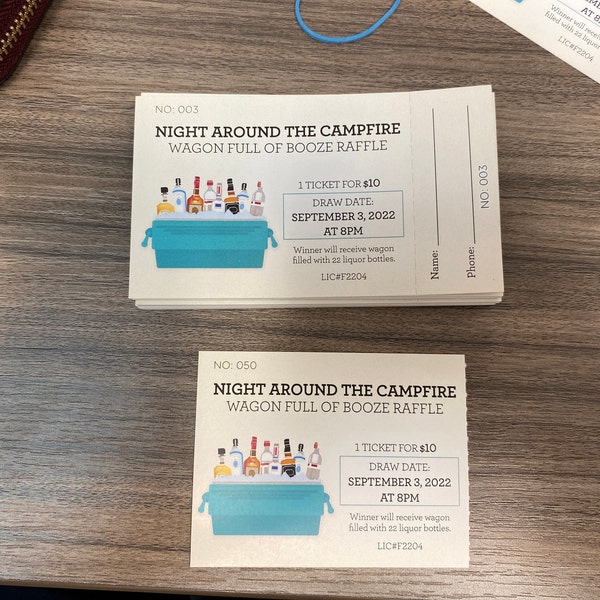 Cooler of Booze Raffle Tickets - Cooler Raffle - Bucket of Booze Raffle ...