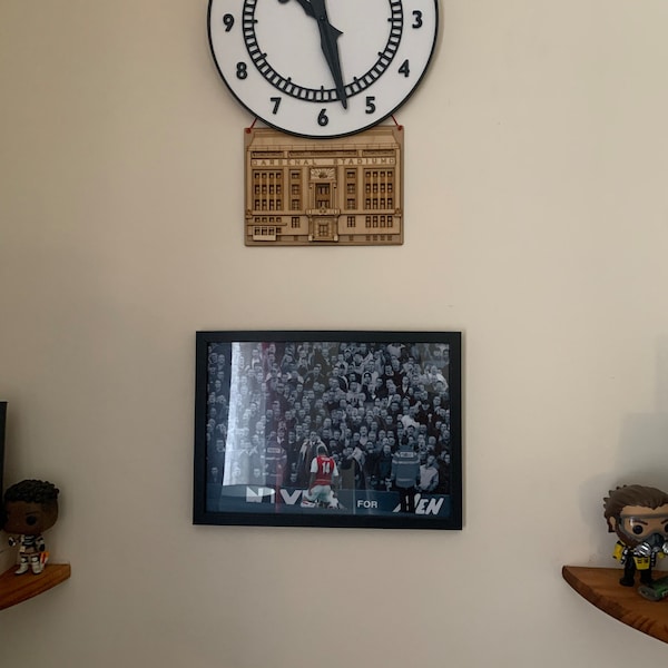 Wooden 3d Effect Clock End Arsenal Clock - Etsy