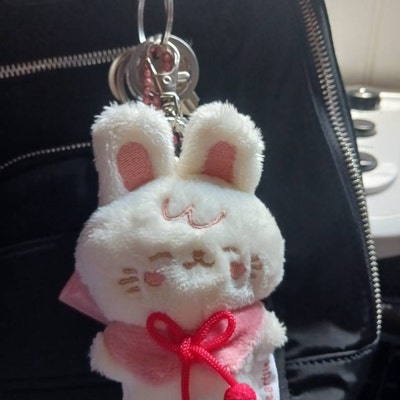 Mochi Bunny Plush Keychain Kawaii Bunny Keychain, Plush Keyring ...