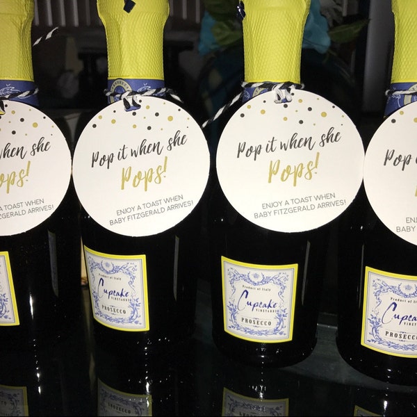 Baby Shower POP Labels, Pop It When She POPS, Shower Favor ...