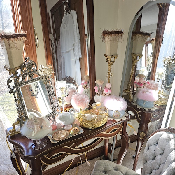 Upcycled Antique Curb Glass Antique Frame Faux Rose Bouquet Handmade - Etsy