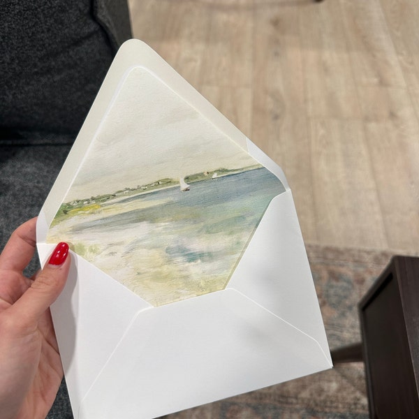 Fine Art Landscape Painting Envelope Liner | Country Wedding Envelope ...