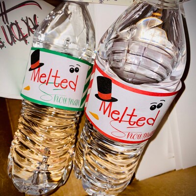 Melted Snowman Water Bottle Wrappers, Melting Snowman, Water Bottle ...