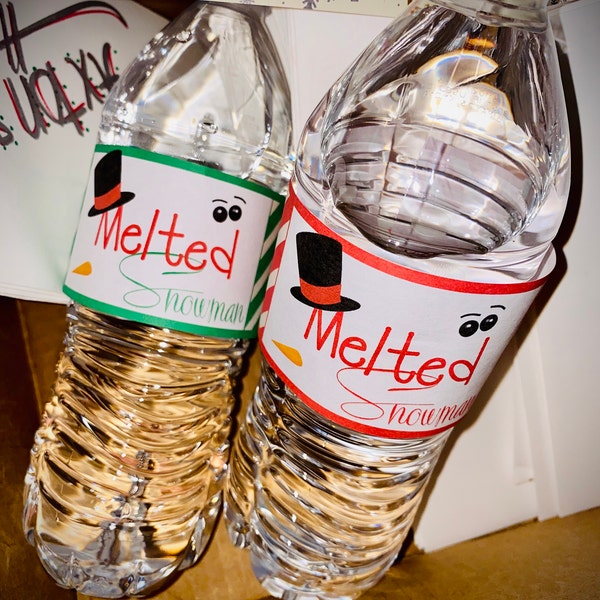 Melted Snowman Water Bottle Wrappers, Melting Snowman, Water Bottle ...
