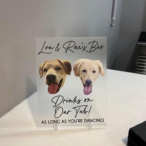 Dog Signature Drink Sign, Dog Bar Acrylic Sign, Open Bar Wedding Sign ...