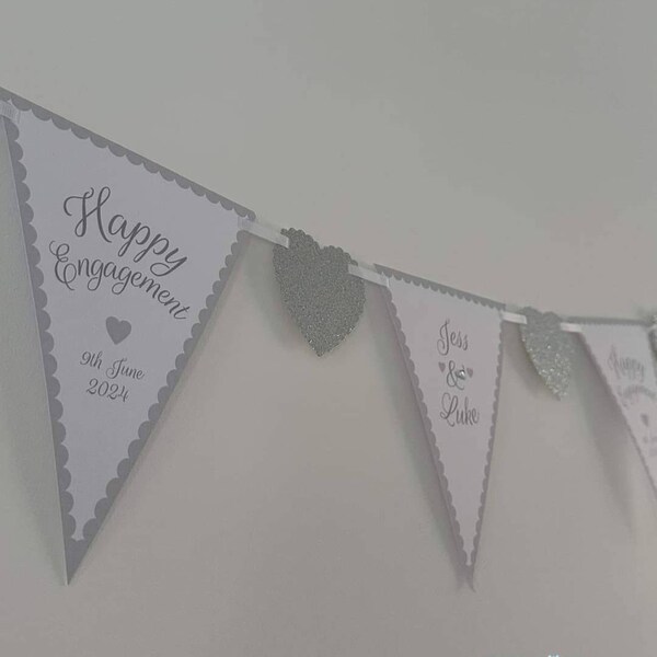 Personalized Engagement Bunting - Personalised Lilac Engagement Banner ...