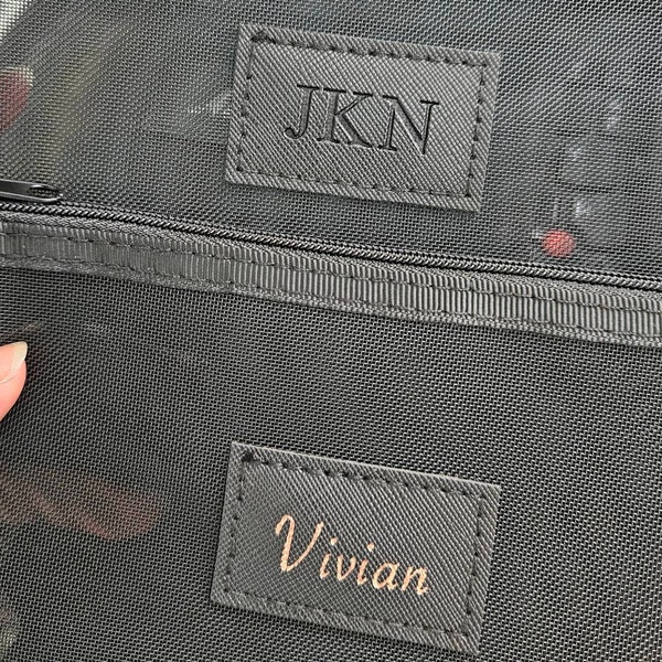 Personalised Monogrammed Transparent Mesh Pouch | Mesh Cosmetic Bag ...