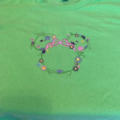 Floral Minnie Spring Wreath Machine Embroidery Design. Perfect for ...