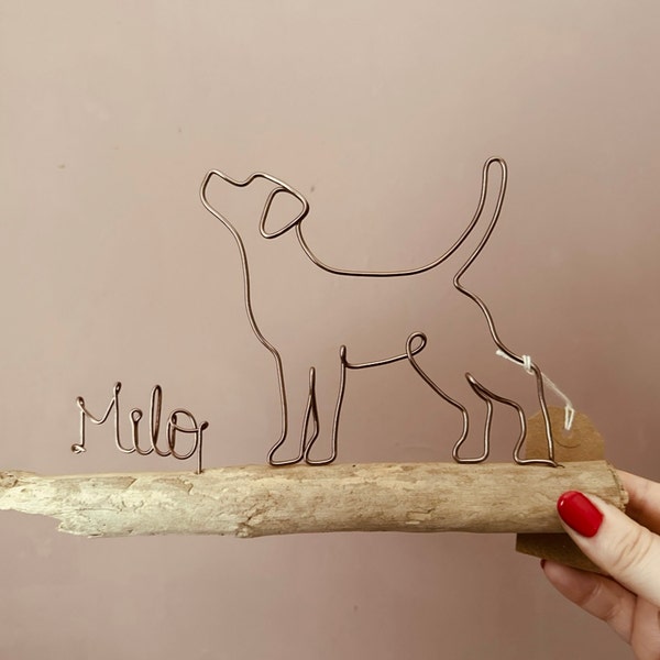 Handmade Wire Labrador on Driftwood, Home Decor, Dog Gifts, Wire Art ...