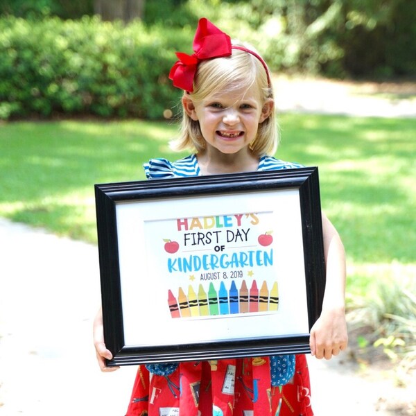Editable First Day of School Sign, Printable Sign, Personalized School ...