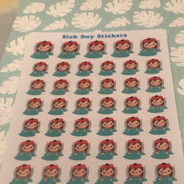 41 Cute Sick Day/unwell/poorly Girl Planner Stickers - Etsy