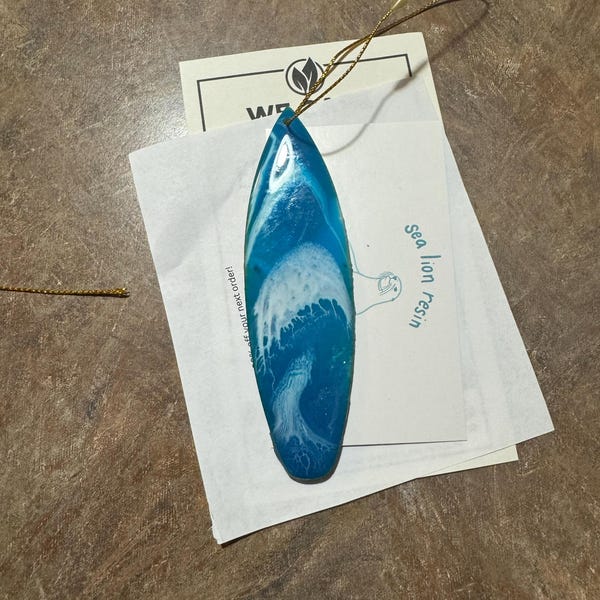 Surfboard Keychain ~ Ocean Theme Bag Charm With Clasp ~ Surf Beach ...