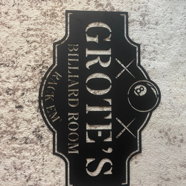 Pool Room Sign, Pool Table Sign, Billiard Room Sign, Custom Pool Table ...