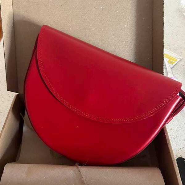 Crossbody Leather Bag, Shoulder Bag for Women, Half-round Bag, Leather ...