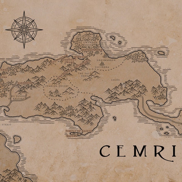 Custom Fantasy Book or Roleplaying Map - Etsy
