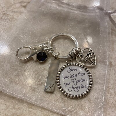 Personalized Sweet 16 New Driver Keychain-guardian Angel Keychain-sweet ...