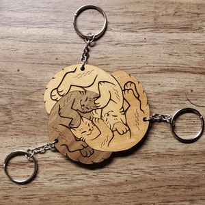Interlocking Cat Trio Keychains Family, Friendship, Poly Relationship ...