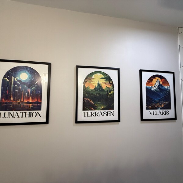Velaris, Terrasen, & Lunathion Maasverse Digital Wall Art Prints, Wall ...