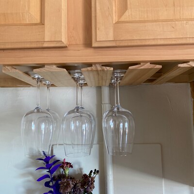 Under Cabinet 17 Inch Stemware Rack With 4 Sections by Rustic State ...