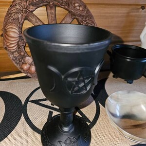 6 Wooden Tabletop Altar With Gold Celtic Pentacle Small Offering Table ...