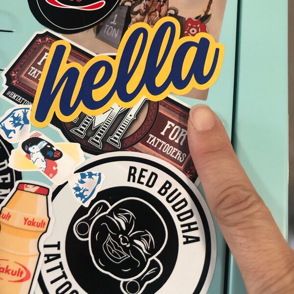 Hella Blue & Yellow Die Cut Sticker - Hella - Warriors - Bay Area - Die ...