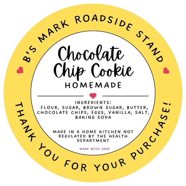 Editable Digital File for Canva | Cookie Ingredients Label for Home ...