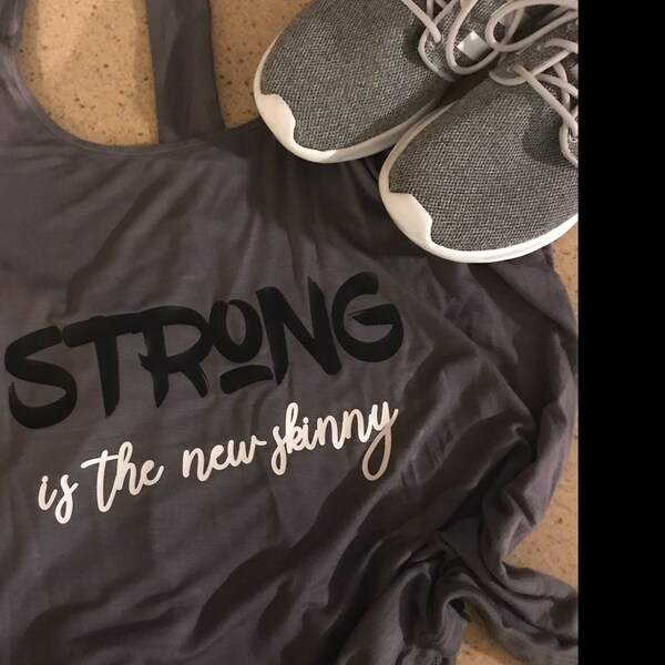 Strong is the New Skinny Svg Cut File Workout Top Diy Women's Weight ...