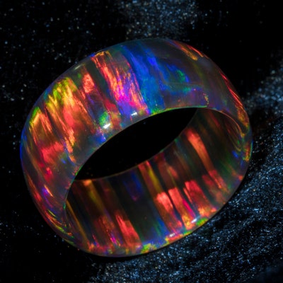 Bello Opal 126g OP14 Lab Created Synthetic Opal Black Opal Rough Stone ...
