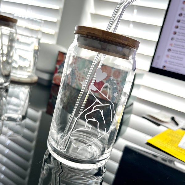 Custom Can Glass With Sublimated Flowers and Butterflies Landscape ...