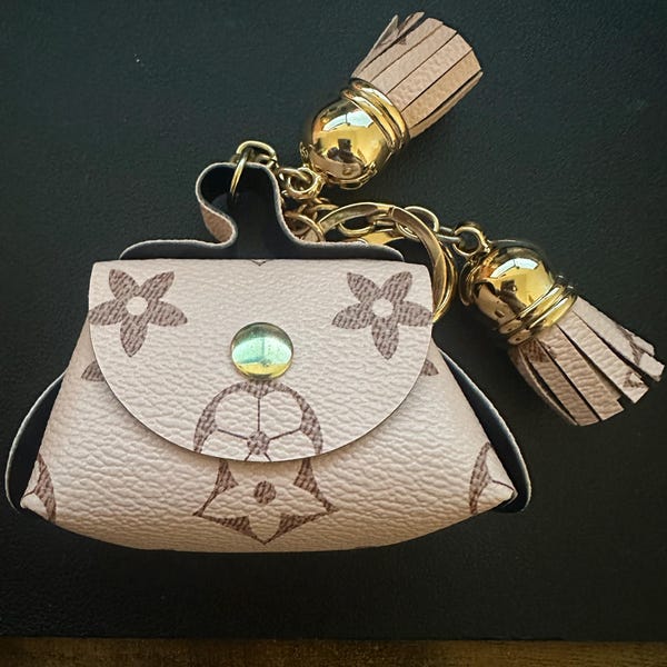 NEW Luxury Leather Mini Purse Key Chain | Ear Bud Case | Purse Charm ...