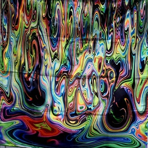 Macrodose Ceiling Canopy Trippy UV Reactive Geometric Tapestry 6 Petals ...