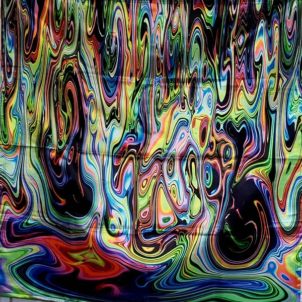 Acid Rain (blacklight Trippy Tapestry) Psychedelic UV Reactive ...