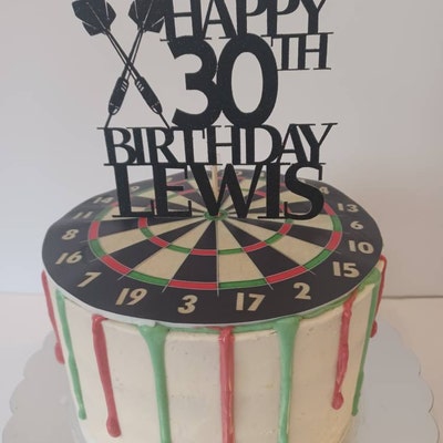 Darts Personalised Birthday Cake Topper Personalise NAME/AGE - Etsy