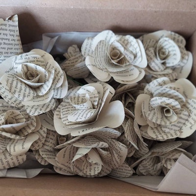 Book Page Hydrangea Blossoms set of 3, Book Page Flowers, Hydrangeas ...