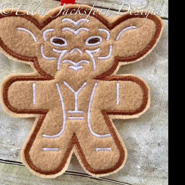 Star Wars Master Yoda Jedi Force Gingerbread Cookie Digital Embroidery ...