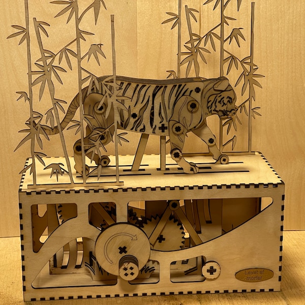DIGITAL FILE Walking Tiger Automata Laser Cutter Files Instructions ...