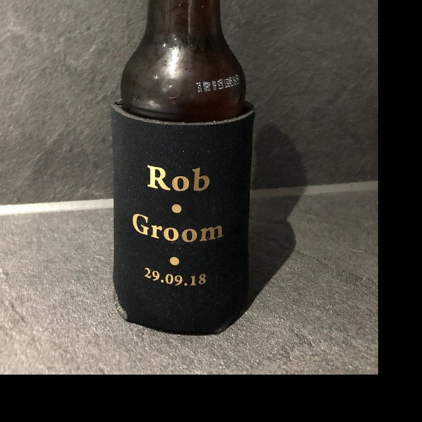 Personalised Wedding Tuxedo Beer Cooler Holder Smart Tux Can Bottle ...