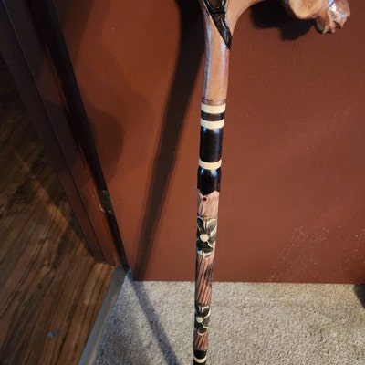 Phoenix Cane Walking Stick Wooden Carved Hand Head Walking Cane Old ...