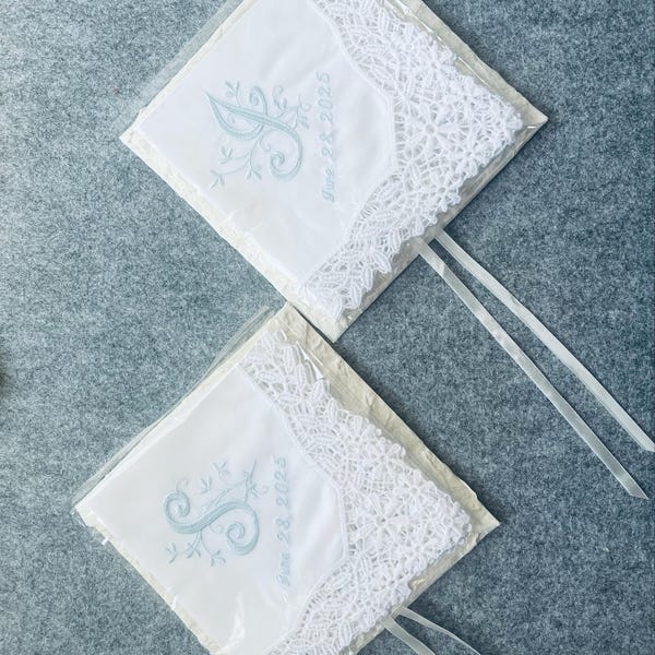 Personalized Bridal Handkerchief, Handkerchief Custom Wedding ...