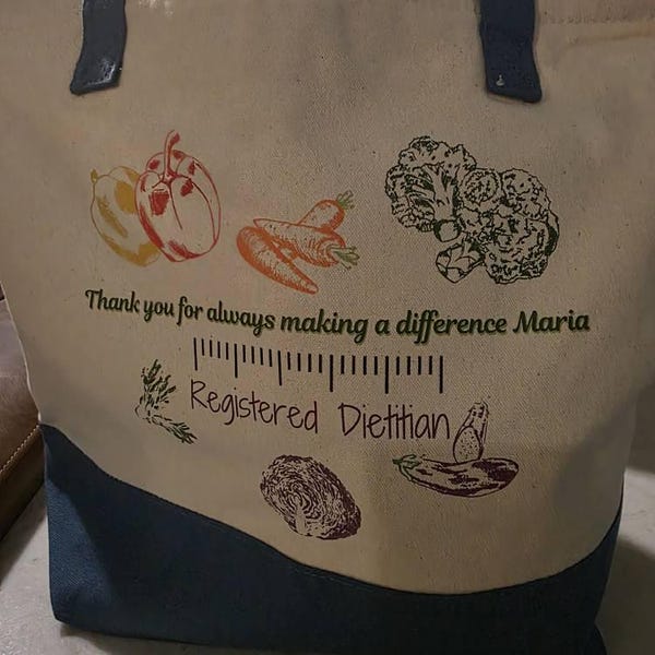 Dietitian Graduation Tote Bag, Custom Dietician Gift, Nutritionist ...