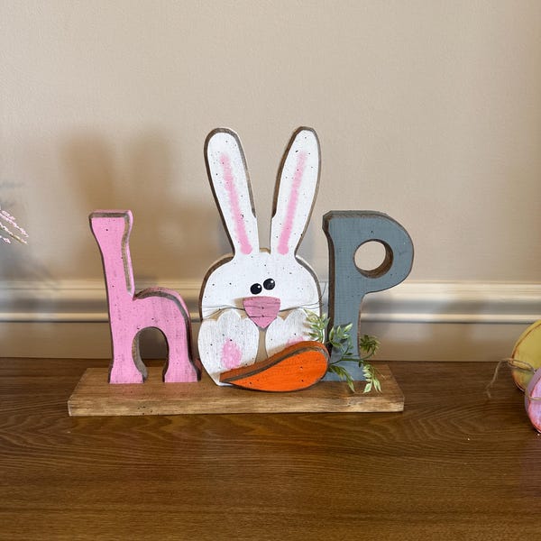 Wooden Easter HOP Sign - Etsy