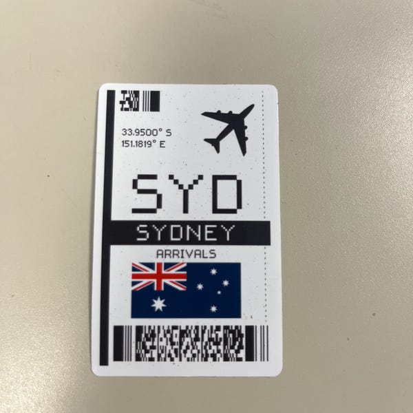 LAS Las Vegas Boarding Pass Glossy Sticker | Nevada Travel Sticker ...