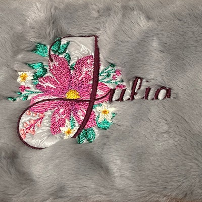 Floral Monogram Machine Embroidery Design 6 Sizes Instant Download - Etsy