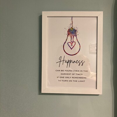 Happiness Quote Watercolour Print Motivational Quote Print Motivational ...