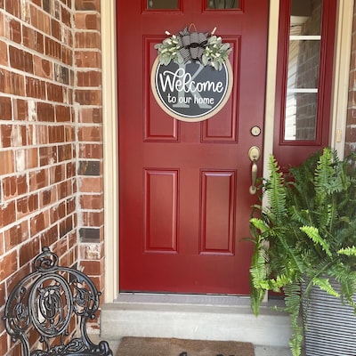 Front Door Decor Hello Door Hanger Hi Sign Personalized Front Door Sign ...