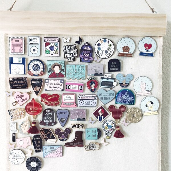 Pin Badge Display / Blank Canvas Wall Hanging / Enamel Pin Holder / HTV ...