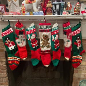 Personalized Hand Knit Christmas Stocking With Sewn in Lining, Hanger ...