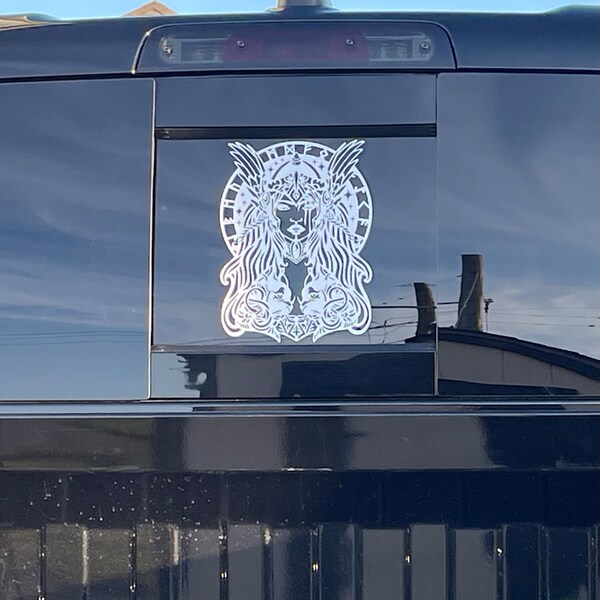 Viking Freja Futhark Sticker Decal - Nordic Freya Goddess Cats -freyja ...